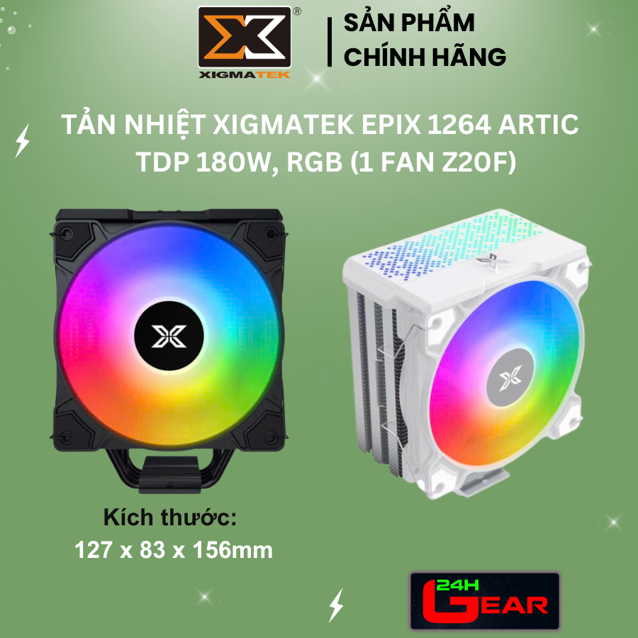 Tản nhiệt CPU XIGMATEK EPIX 1264 ARTIC - TDP 180W, RGB (1 FAN Z20F ...