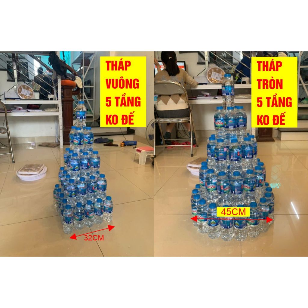Tháp nước mica trong suốt 5 tầng loại không có đế, tháp để bày chai ...