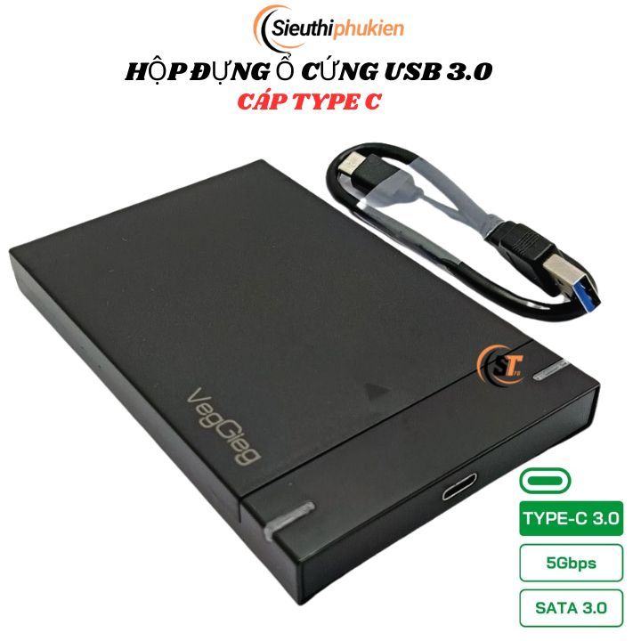 Hộp đựng ổ cứng HDD box 2.5inch sata 3.0 cổng cắm USB type C , box HDD ...
