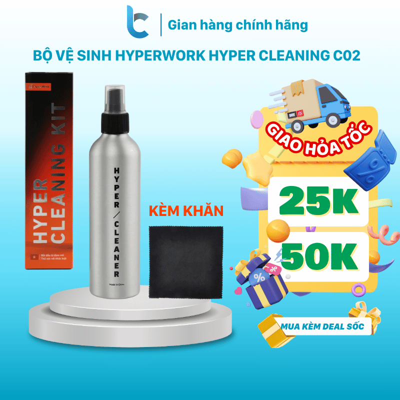 Bộ Vệ Sinh HyperWork Hyper Cleaning C02 Kèm Khăn Lau Vệ Sinh Màn Hình, Vỏ Ngoài, Bàn Phím Laptop ...