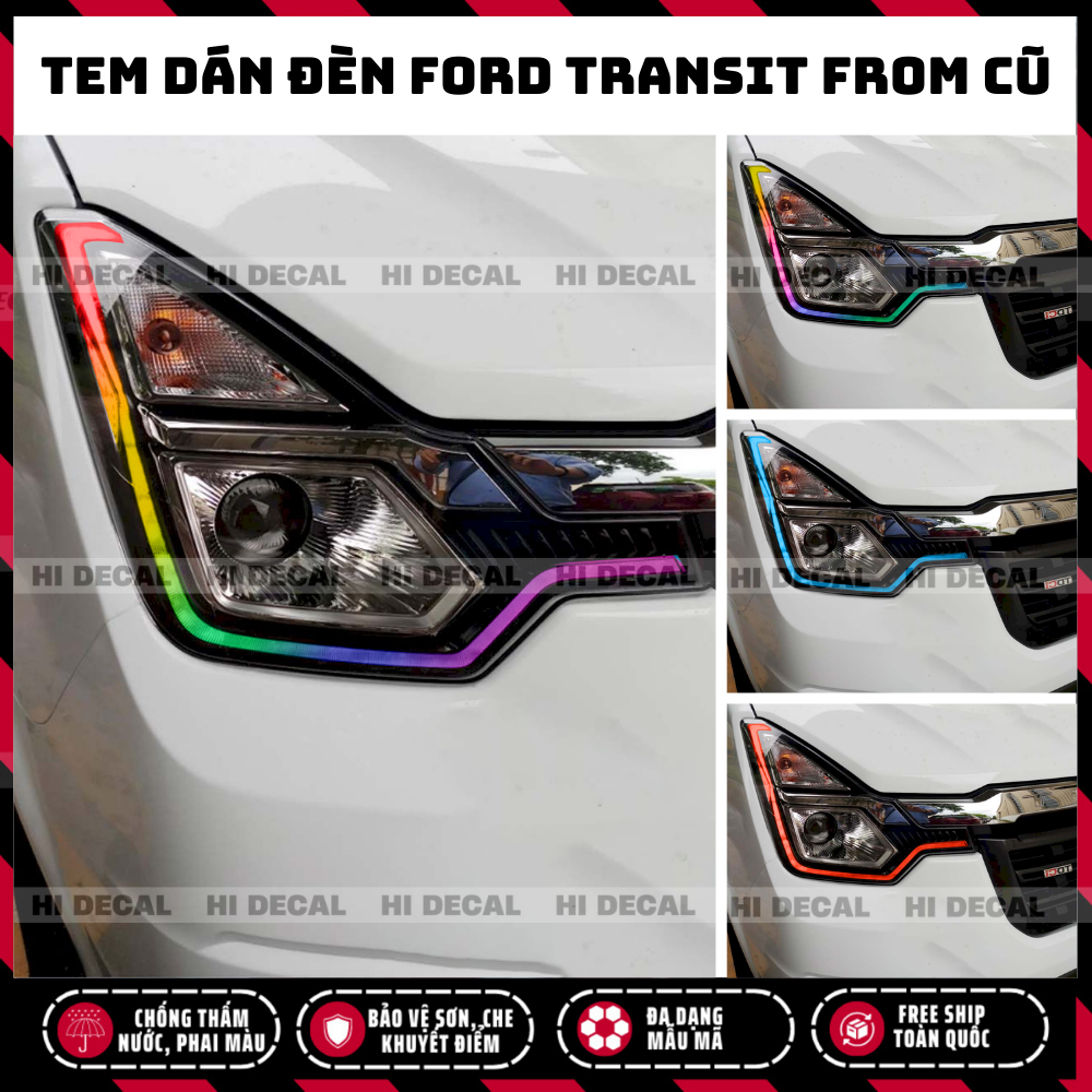 Tem đèn Transit 2022 - 2023. Decal dán đèn xe Ford Transit trang trí ...