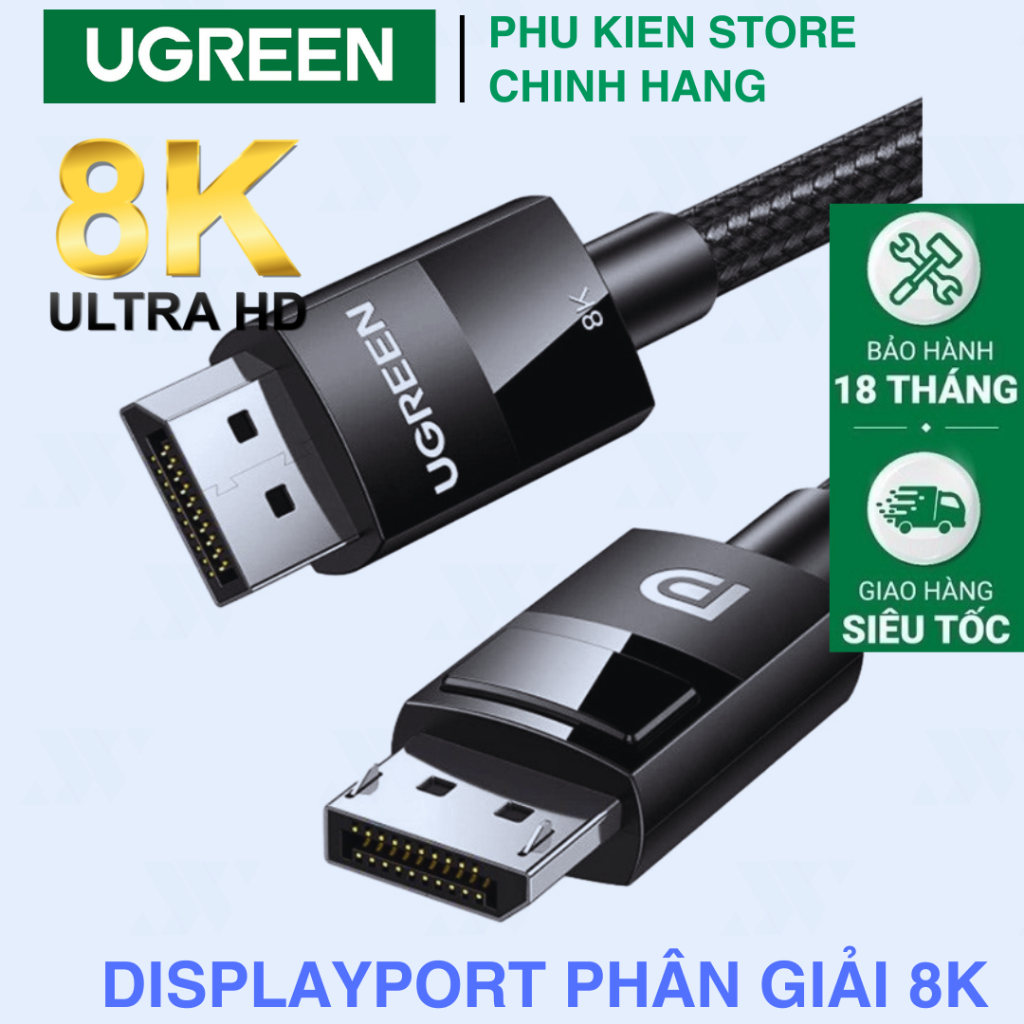 Cáp DP1.4 Displayport,DP1.2 DP 2.1 Ugreen Dp to Dp Phân Giải 8K 16k ...