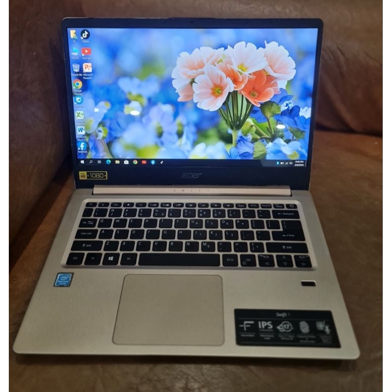 laptop acer đời mới siêu mỏng . vỏ nhôm màu vàng gold. màn 14inh full ...