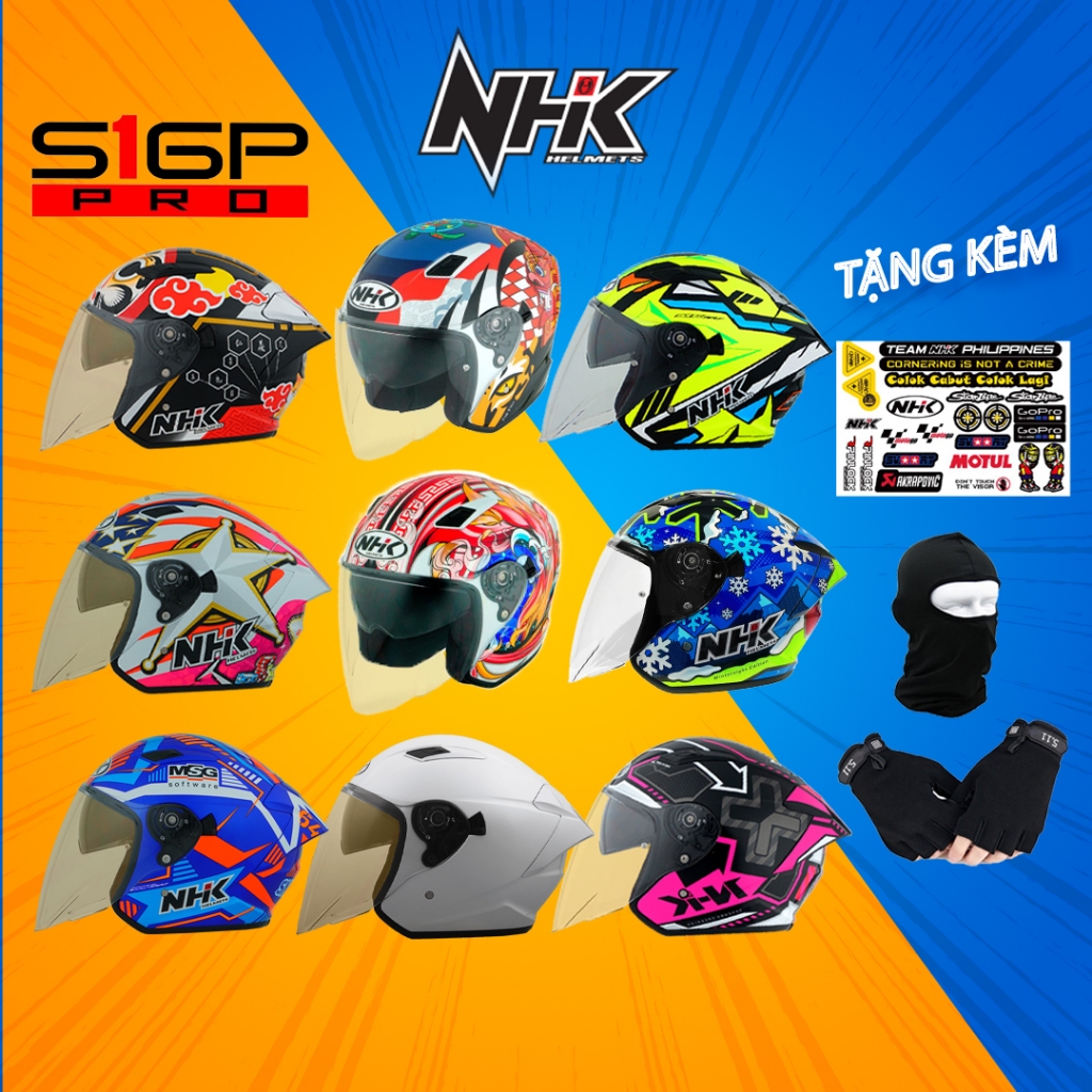 Nón BH NHK S1 GP PRO các màu tặng tem NHK phản quang | Shopee Việt Nam