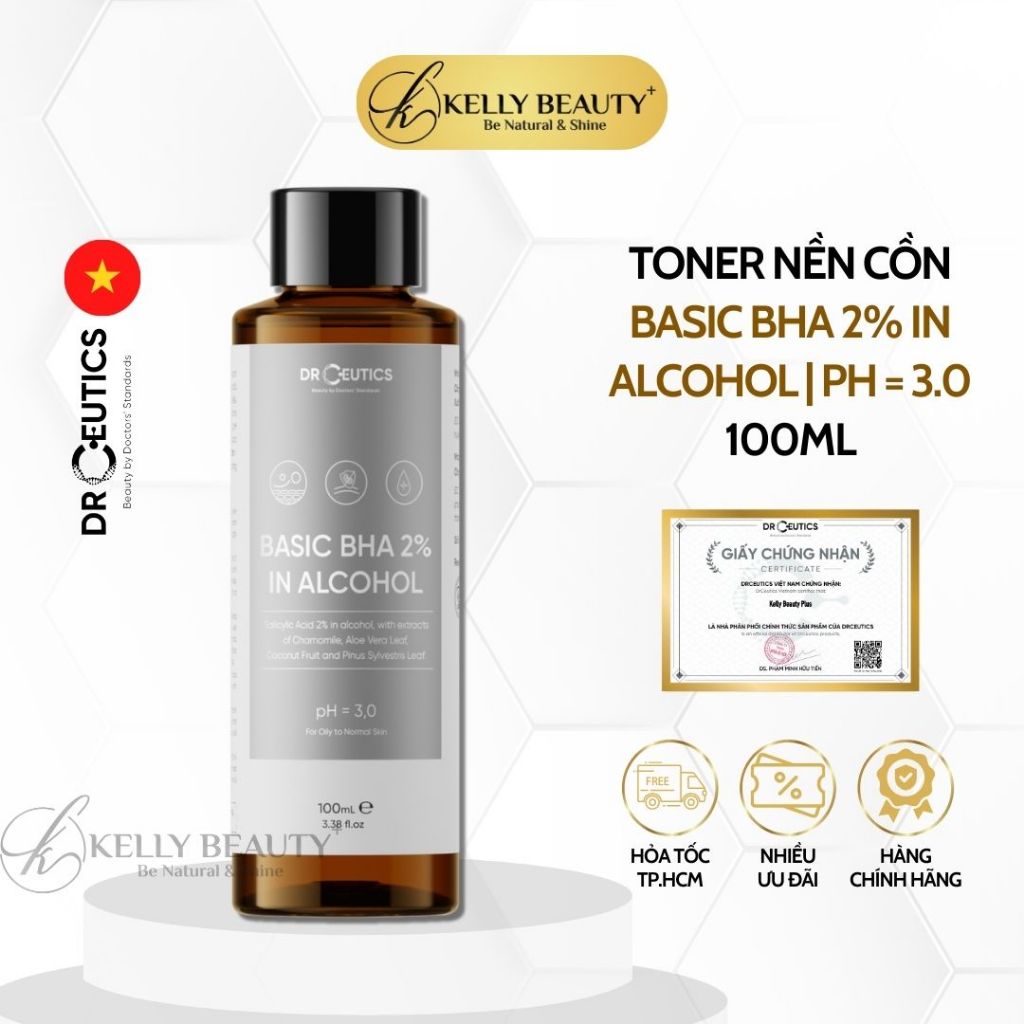 Basic BHA 2% In Alcohol DrCeutics - Tẩy Tế Bào Chết, Thoáng Lỗ Chân Lông, Giảm Mụn | Kelly ...
