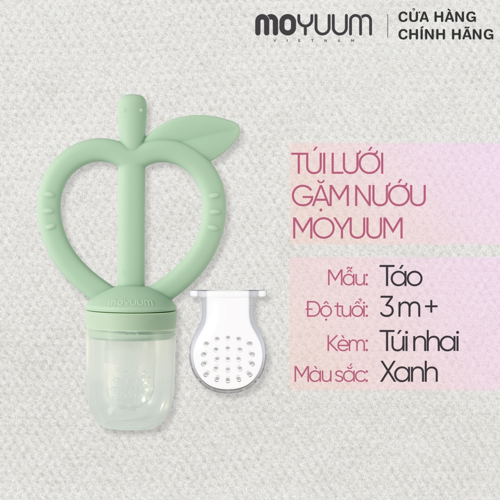 Túi lưới trái cây gặm nướu 2 in 1 Moyuum Feeder Teether - Màu xanh ...