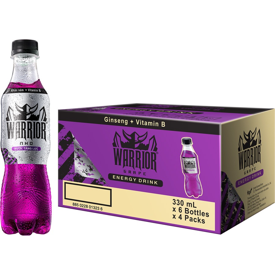 Nước tăng lực Thái Lan Warrior Nho chai 330ml (Thùng 24 chai) | Shopee ...