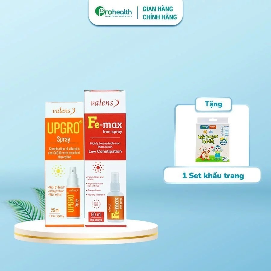 Combo Upgro Spray Bổ Sung Vitamin Tổng Hợp Và Sắt Fe-Max Iron Spray ...
