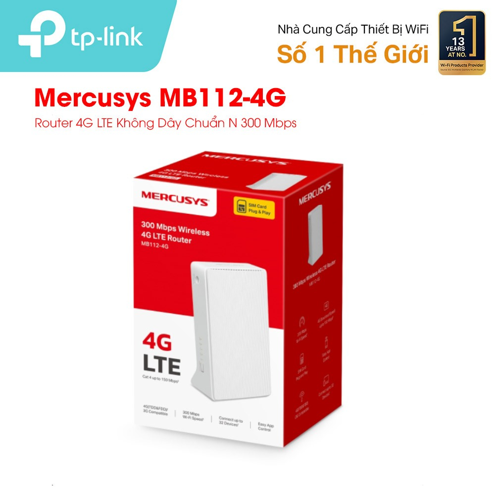Bộ Phát Wifi 4G LTE Không Dây Mercusys MB112-4G Chuẩn N Tốc Độ 300 Mbps | Shopee Việt Nam