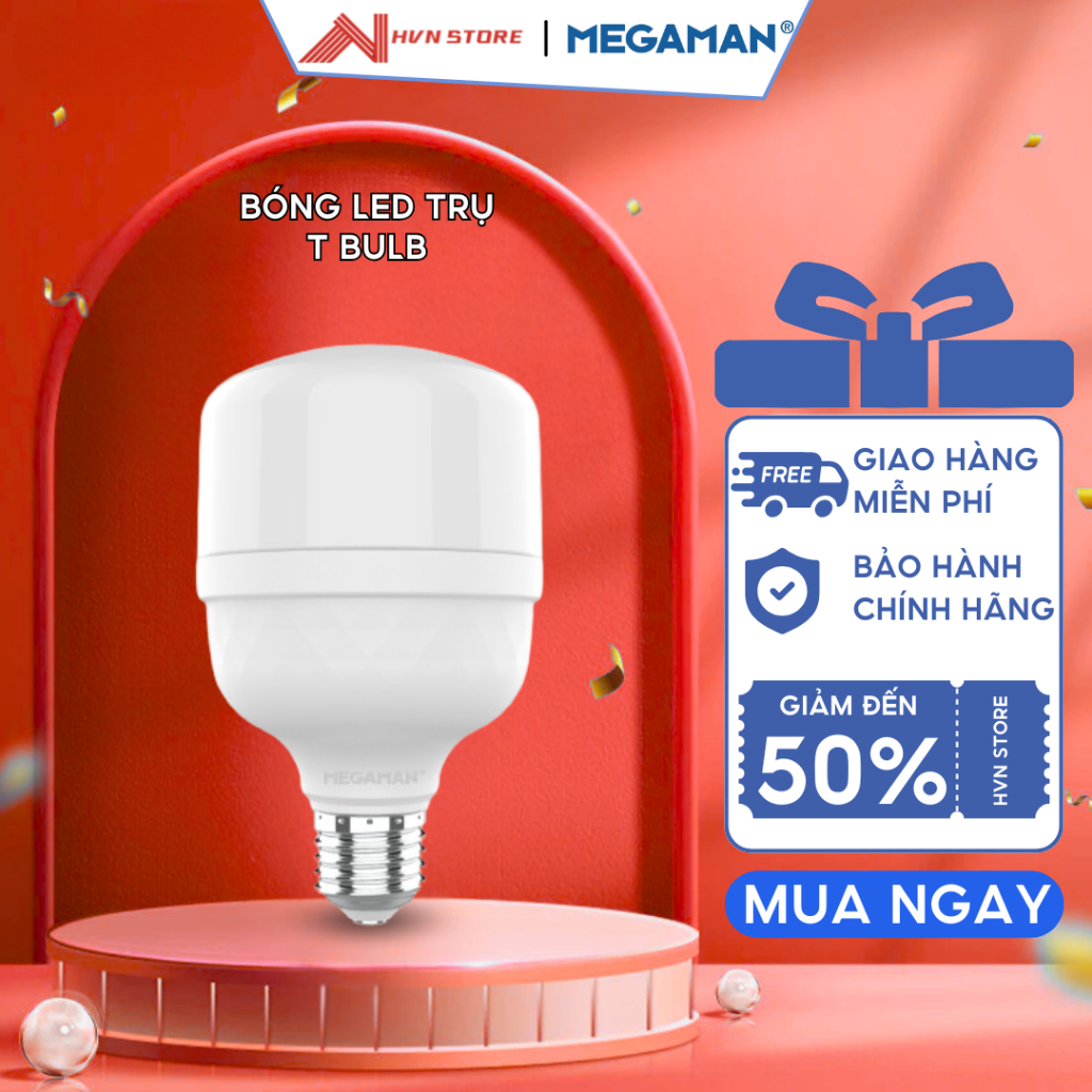 Bóng Đèn Led Bulb Trụ MEGAMAN Tiết Kiệm Điện Công Suất 20W 30W 40W 50W ...