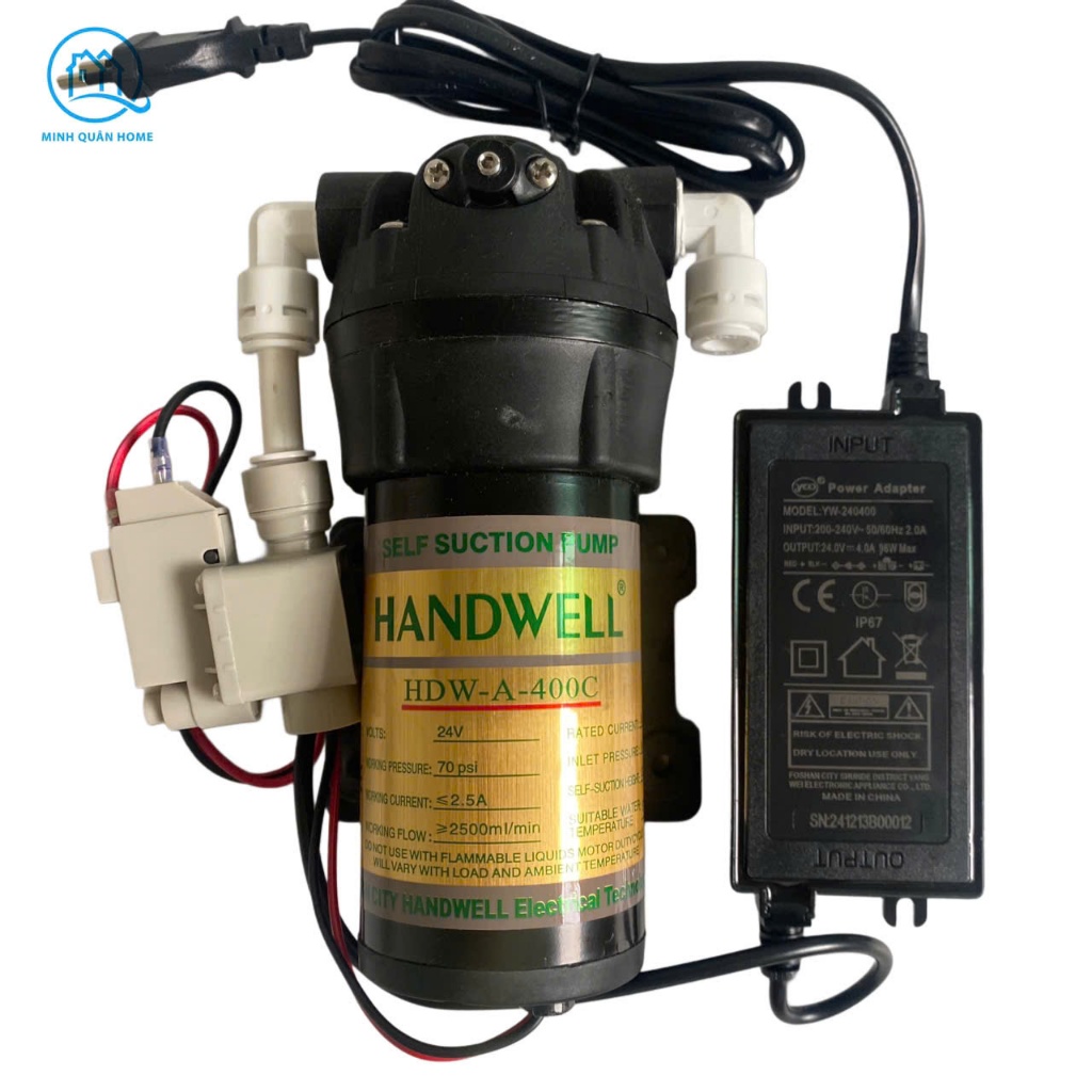 Bơm Tăng Áp Máy Lọc Nước 24V - Bơm HANDWELL 24VDC Kèm Bộ Nguồn 24V-4A ...