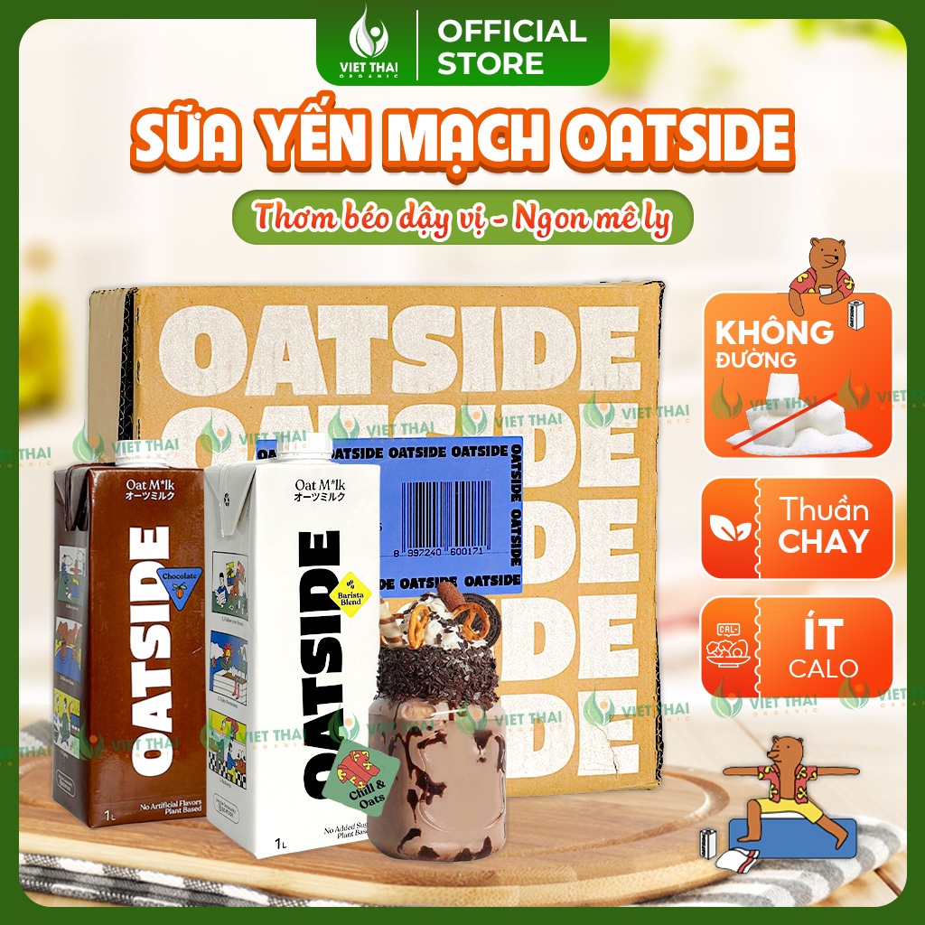 [THÙNG NGUYÊN] Sữa Yến Mạch Oatside Không Đường Thuần Chay Vị Truyền Thống & Choco Thơm Béo ...
