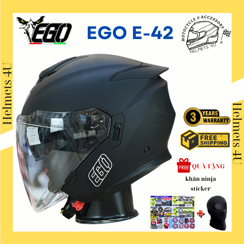 Mũ bảo hiểm 3/4 EGO E42 có 2 kính đạt chuẩn an toàn DOT size từ M đến ...