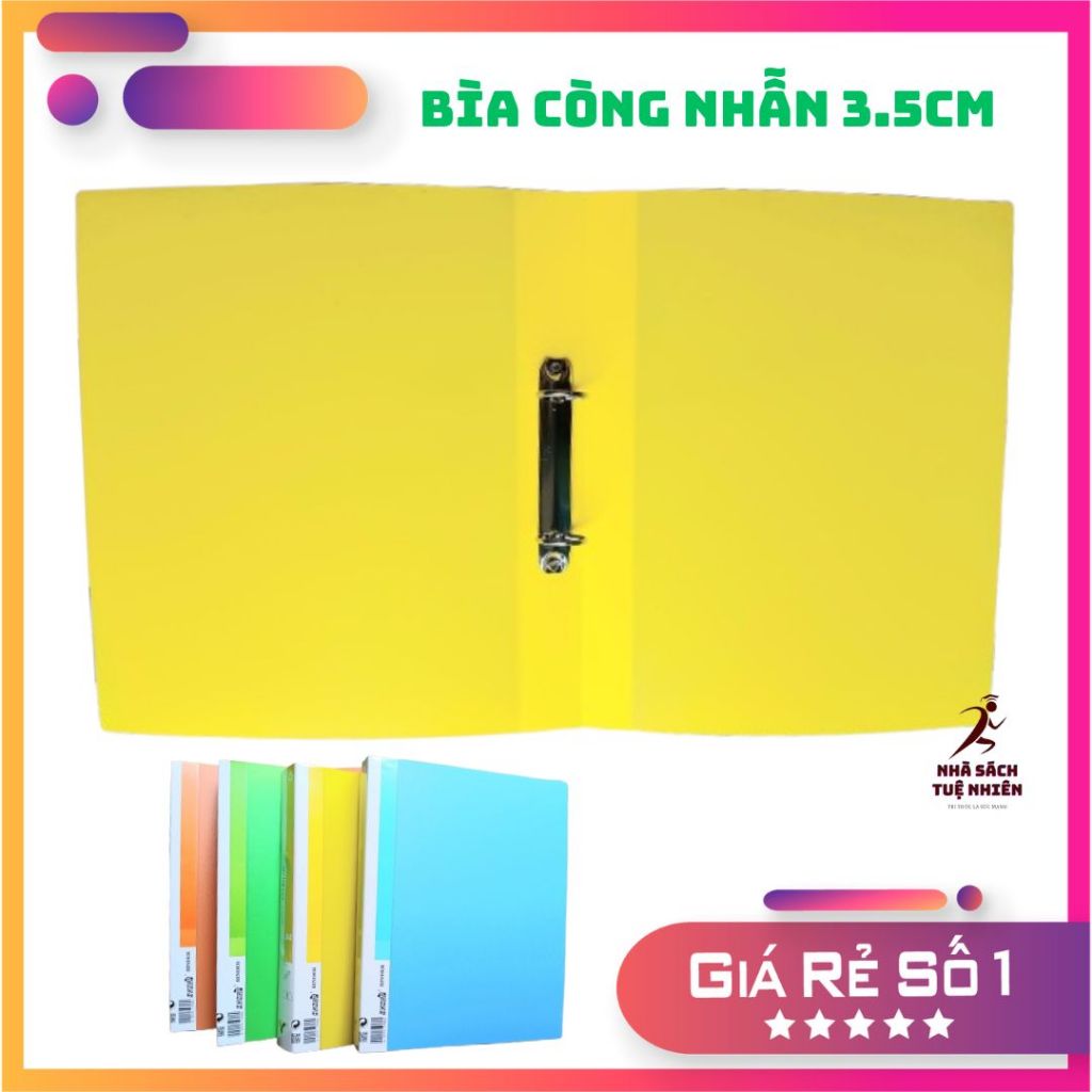 Bìa còng nhẫn nhựa 3.5cm VC file nhựa càng cua 3.5F khổ A4 | Shopee ...