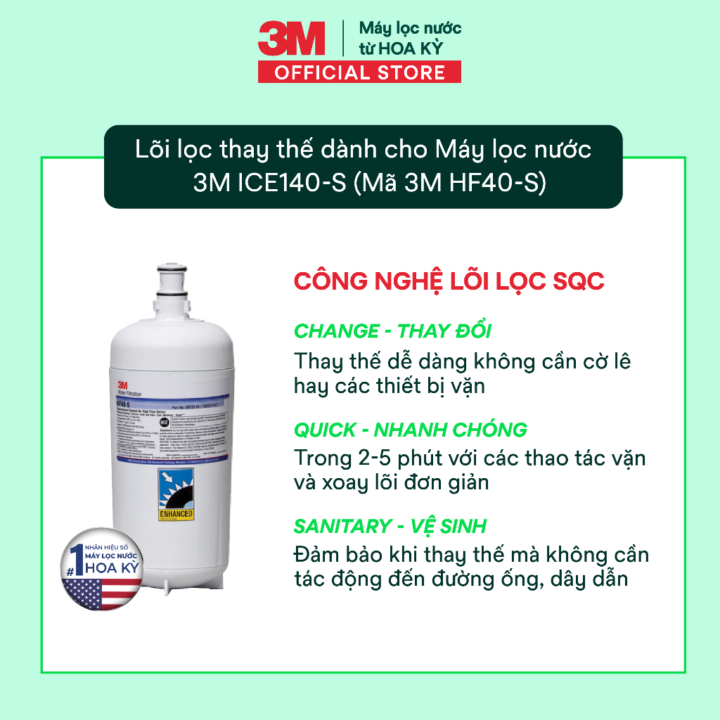Lõi Lọc Thay Thế Cho Máy Lọc Nước 3M ICE140-S (3M HF40-S) | Shopee Việt Nam