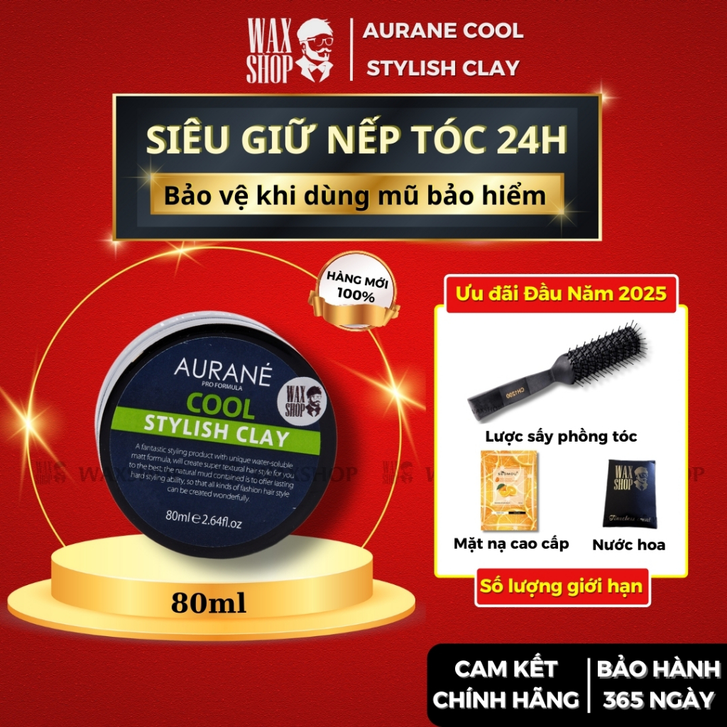 Sáp vuốt tóc nam cao cấp Aurane Cool Stylish Clay 80ml - C1 | Shopee ...