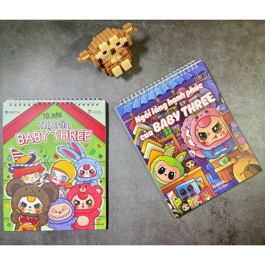 Sách Màu - combo 2 quyển tô màu thị trấn baby three và ngôi làng hạnh ...