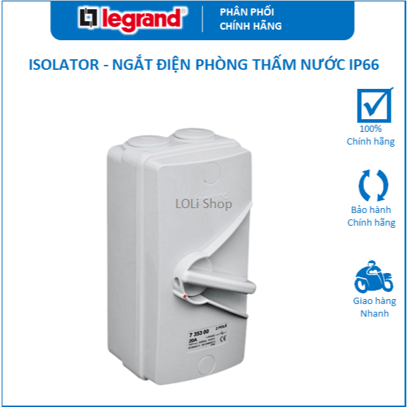 Cầu Dao Cách Ly Chống Nước Ip66 Isolator Ac22a 1 Pha 3 Pha 2p 3p 4p 20a 32a 40a 63a Legrand ...