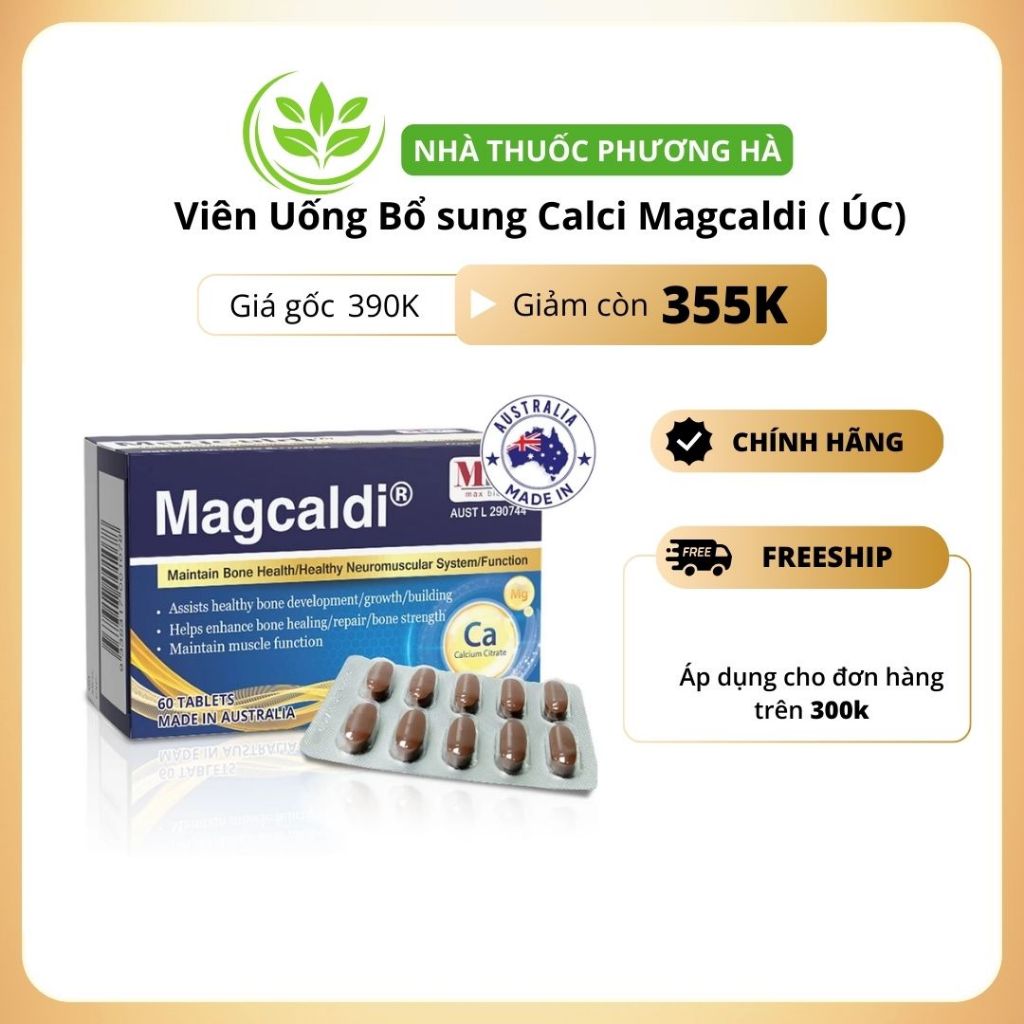 Hộp 60 viên canxi hữu cơ Magcaldi (úc). Bổ sung calci, vitamin d3 ...