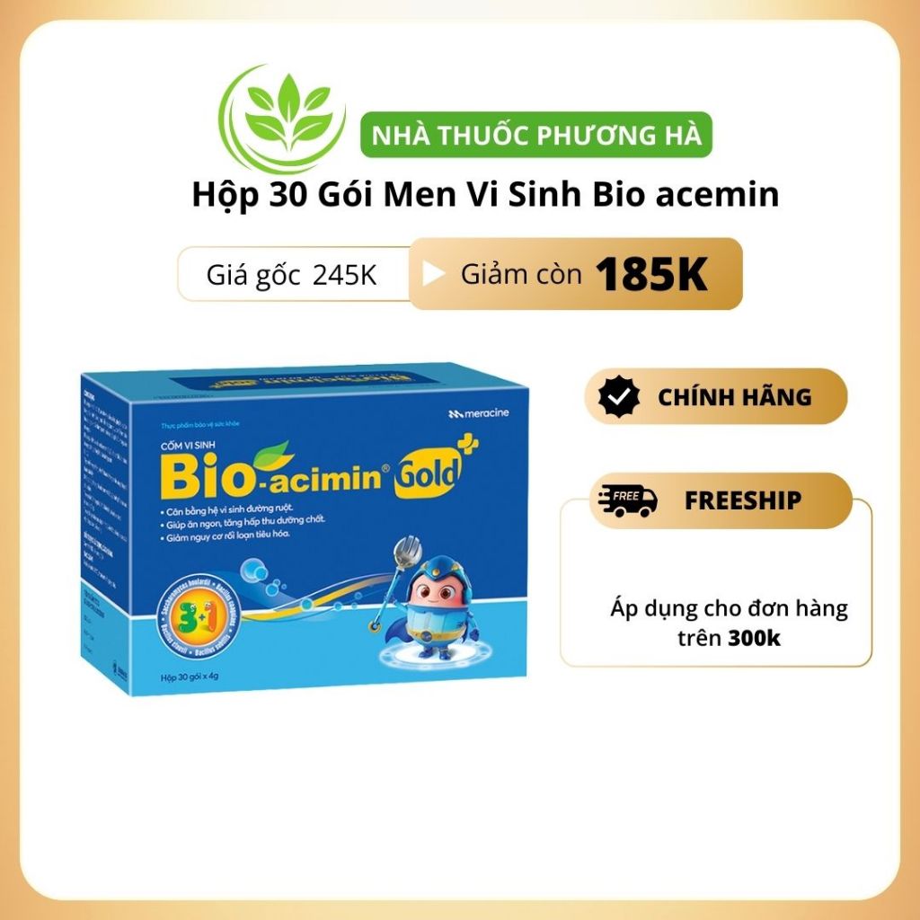 Hộp 30 gói men vi sinh Bio acemin. Cốm vi sinh bioacemin gold | Shopee ...