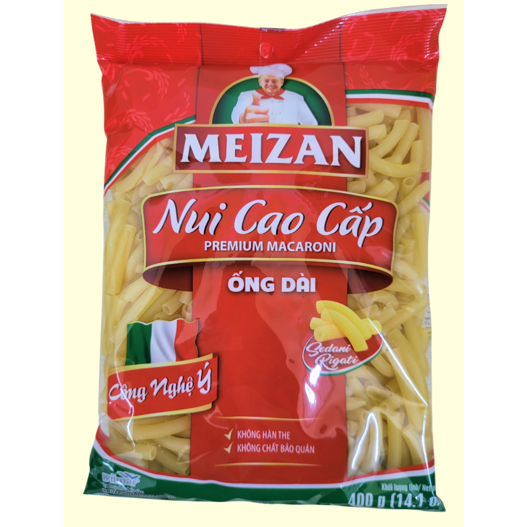 MEIZAN + Gói 400g + NUI CAO CẤP ỐNG DÀI Sedani Rigati Premium Macaroni (HALAL) | Shopee Việt Nam