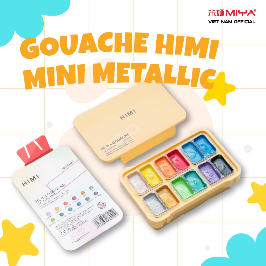 Màu Gouache Himi Nhũ Metallic Phiên Bản Giới Hạn - Bộ 12 Màu x 12ml ...