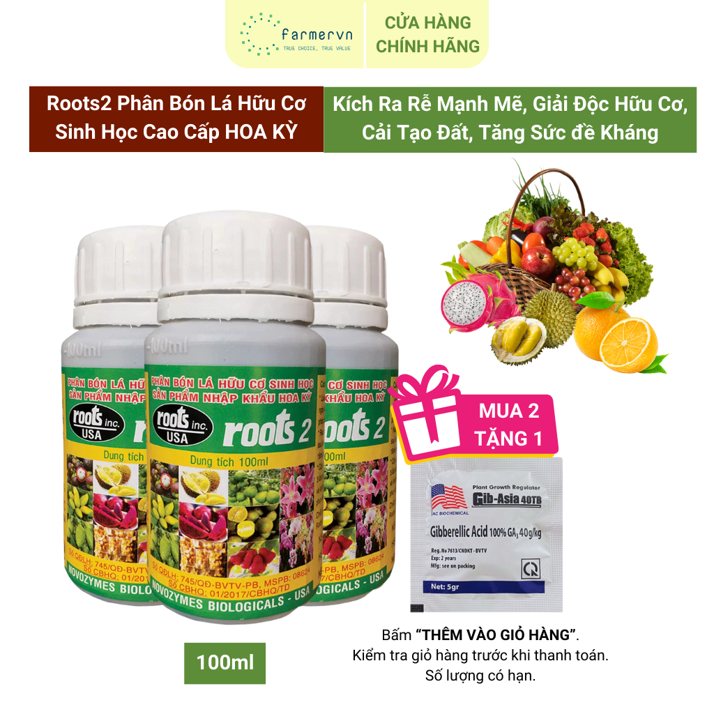 Roots 2 USA (100ml) Phân Bón Lá Hữu Cơ Sinh Học Cao Cấp Hoa Kỳ Kích Ra ...