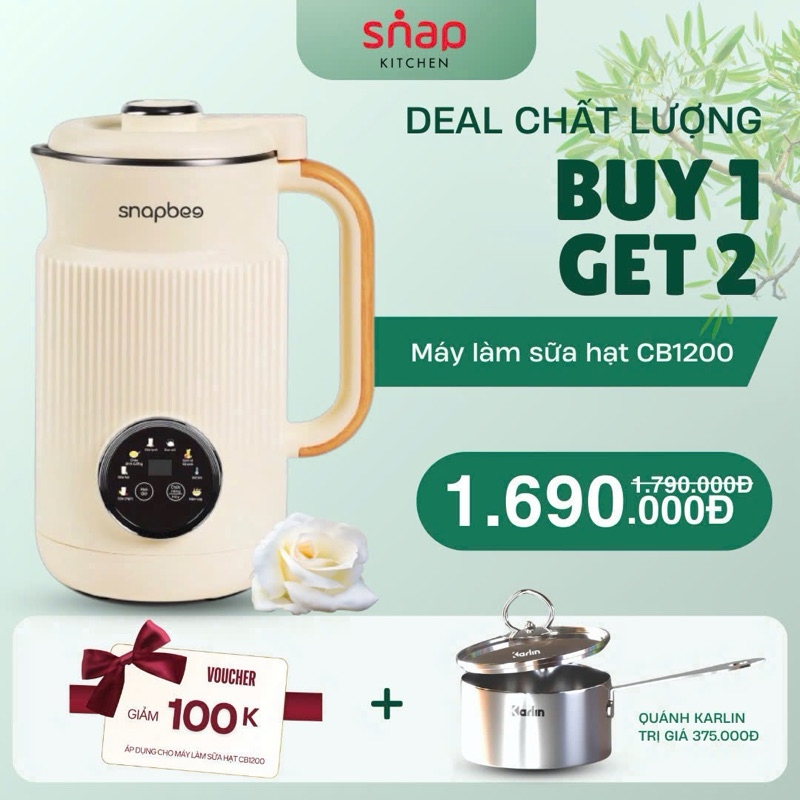 Máy Làm Sữa Hạt SNAPBEE CB1200 - Dung Tích 1200ML - Bảo Hành Chính Hãng ...