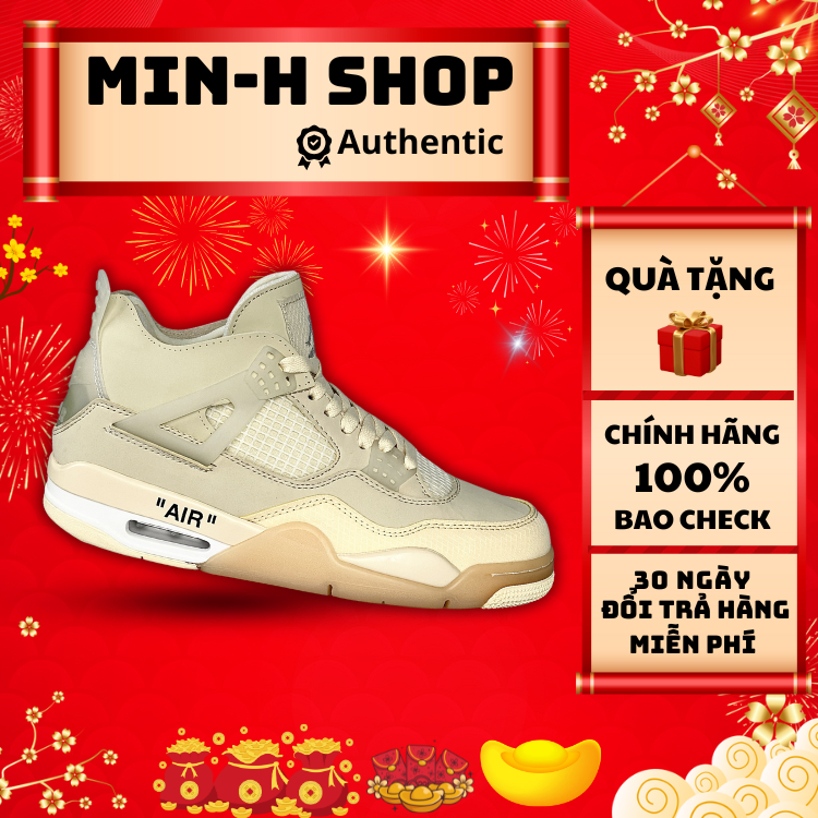 Giày Nike Air Jordan 4 Retro Off White Kem CHÍNH HÃNG cho nam nữ, Giày ...