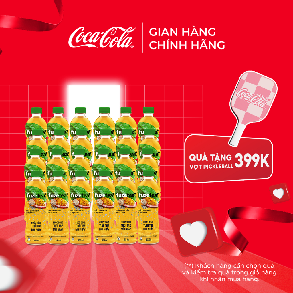 Lốc 24 Chai Trà Chanh Dây Và Hạt Chia Fuzetea+ Chai 450ml/Chai Sale 15. ...