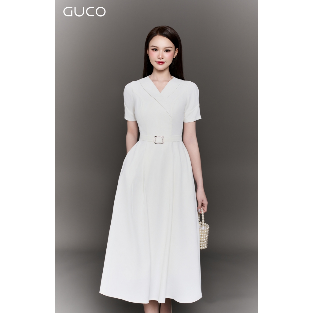 GUCO - Đầm Xòe Cổ Sam Belt Đá - Thanh Lịch và Sang Trọng Cho Phái Đẹp ...