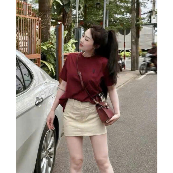 Áo thun nữ tay lỡ dáng rộng chất cotton khô 3158 NGỰA phong cách Hàn Quốc VINIA M879 | Shopee ...