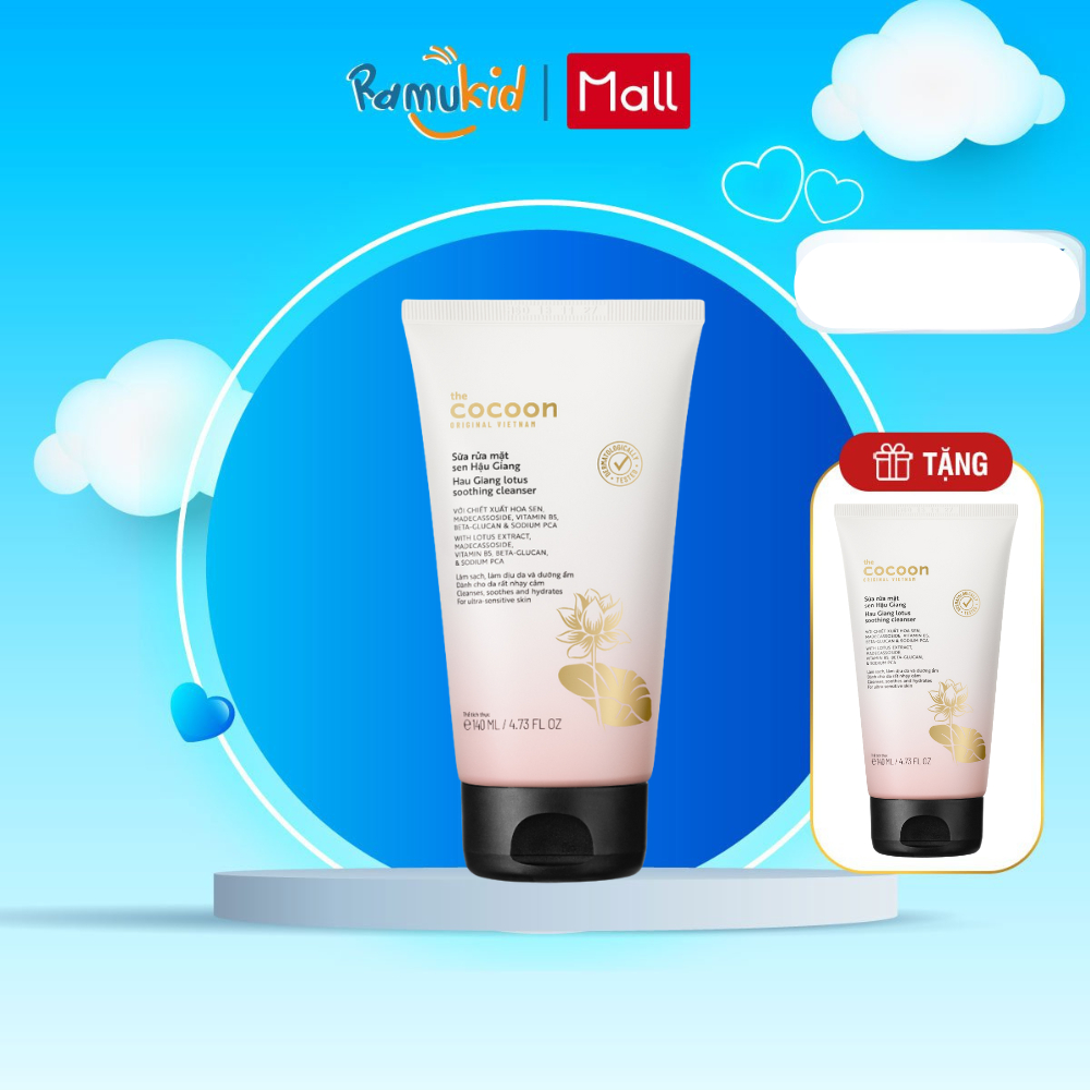 Sữa rửa mặt sen Hậu Giang Cocoon 140ml- dùng cho da nhạy cảm và da mụn ...
