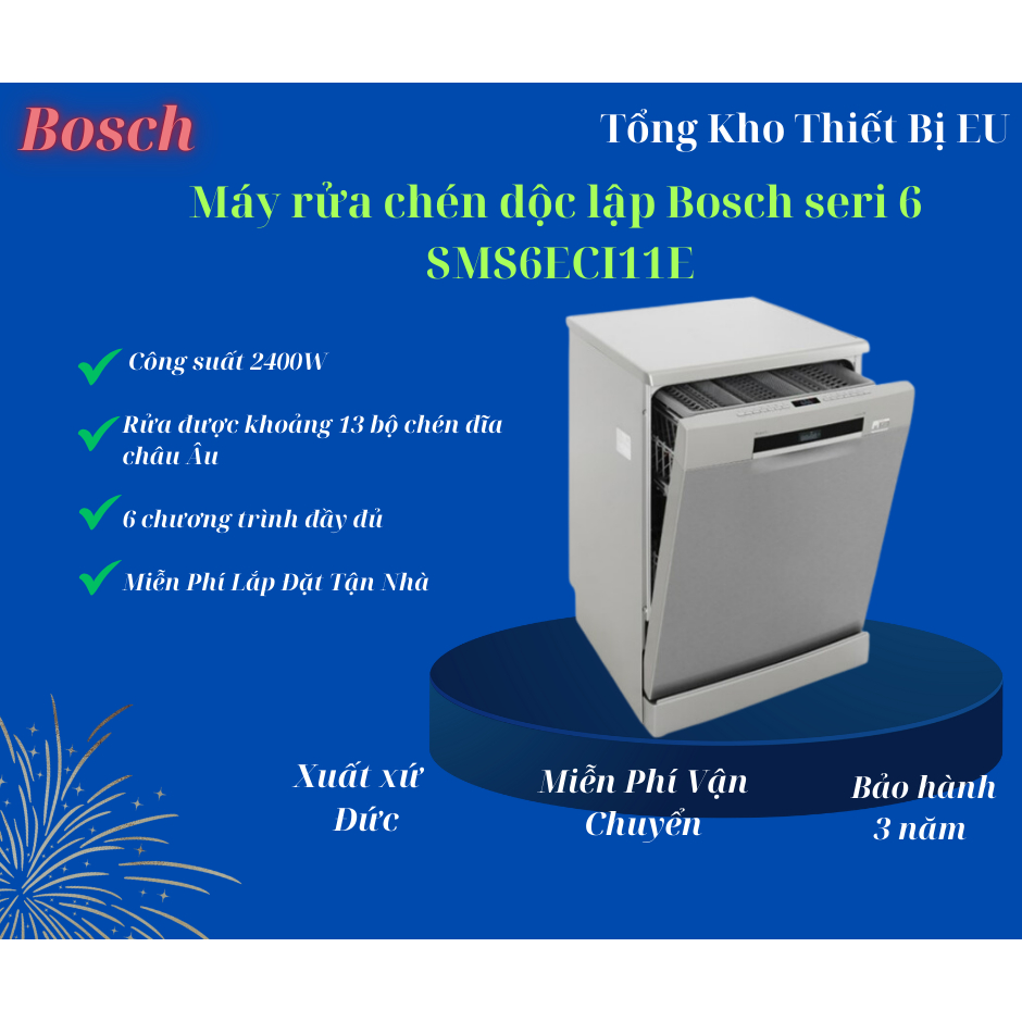 Máy Rửa Chén Bosch SMS6ECI11E SERIE 6 Tự Động Mở Cửa, Xuất Xứ Đức ...