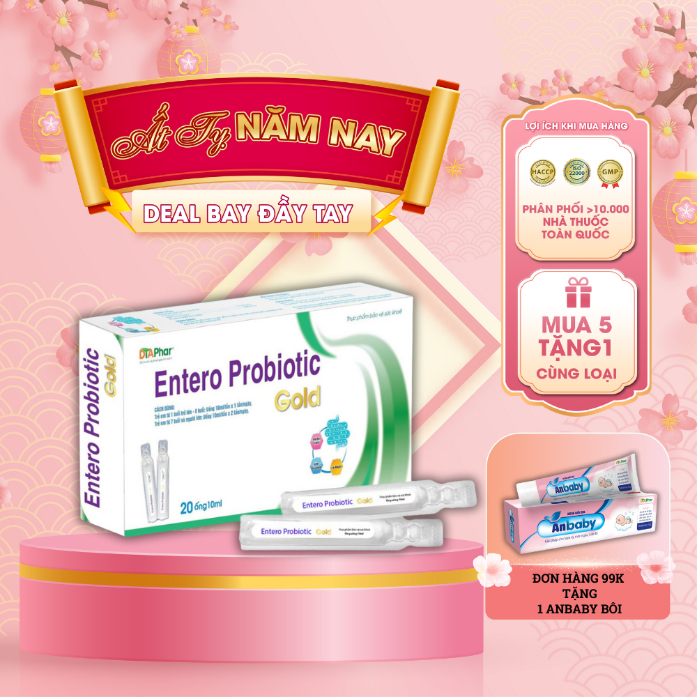 Men uống Entero Probiotic Goldhỗ trợ bổ sung lợi khuẩn đường ruột Hộp ...