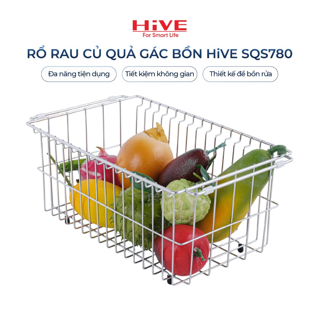 Rổ gác bồn inox để rau/củ/quả HiVE SQS780 Hàn Quốc cao cấp | Shopee ...