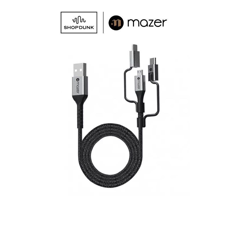 Dây cáp sạc nhanh Mazer 3in1 USB to Lightning / Micro /USB-C 1.0M/3.1A - Màu đen | Shopee Việt Nam