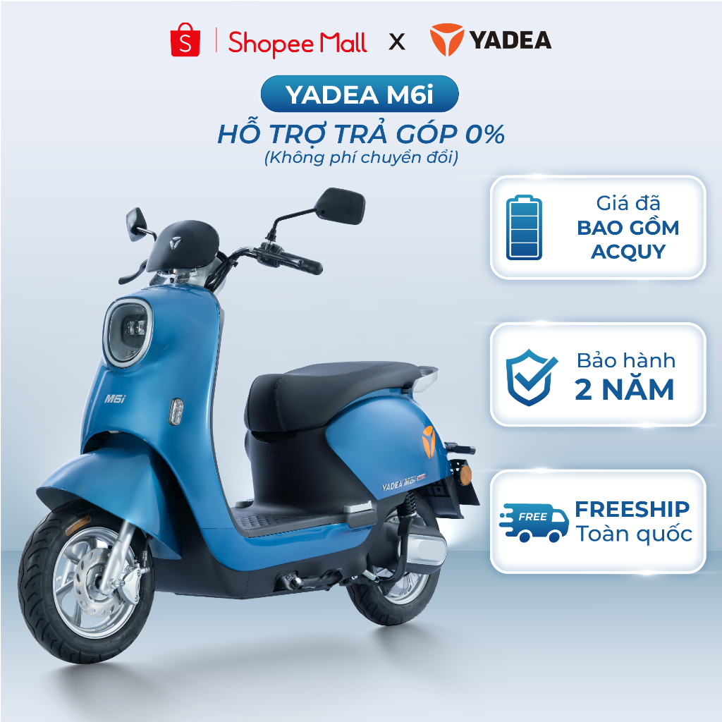 [TRẢ GÓP 0%] Xe Máy Điện Yadea M6I 101Km Một Lần Sạc - Bảo Hành 2 Năm - Freeship Toàn Quốc ...