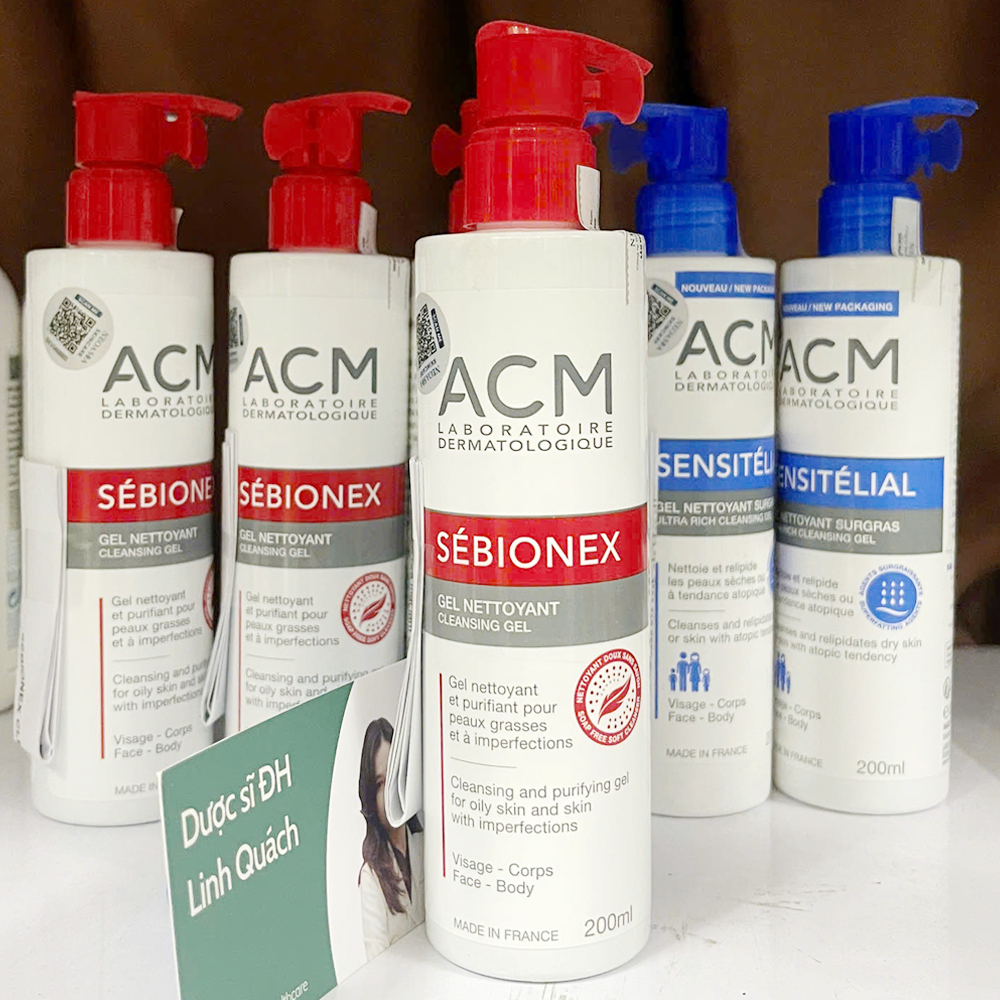 SEBIONEX CLEANSING GEL ACM-200ml Gel rửa mặt cho da mụn, da nhờn ...
