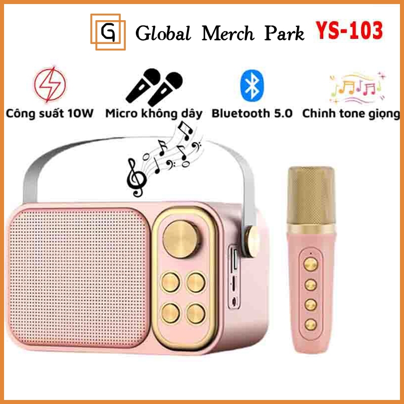 Loa Bluetooth Mini Karaoke Kèm Micro YS-103 - Bass cực đã tai , Âm thanh siêu hay | Shopee Việt Nam