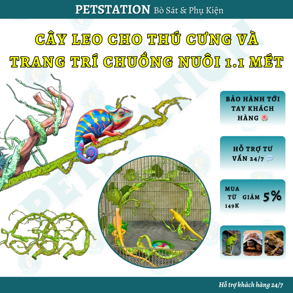 CÂY LEO CHO BÒ SÁT CHÍNH HÃNG BORO DÀI 1,1 MÉT, DÙNG CHO IGUANA ...