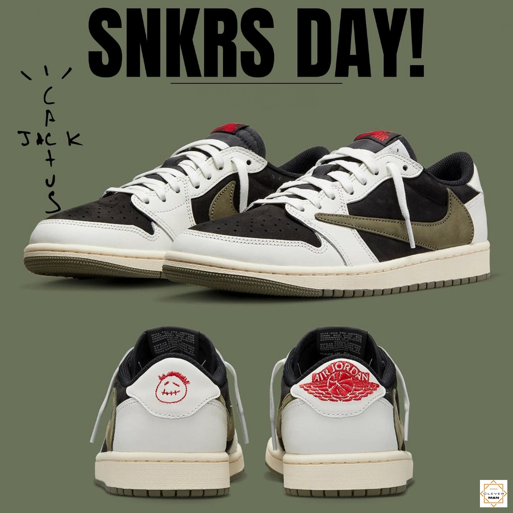 Giày Thể Thao Travis Scott X JD1 Low Olive Cổ Thấp Clever Man Store ...