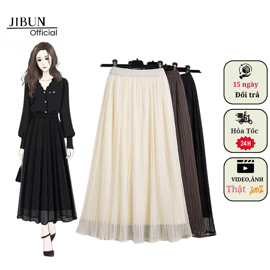 Chân Váy Dài Xếp Ly Nữ Thời Trang Công Sở JIBUN – CV112 | Shopee Việt Nam