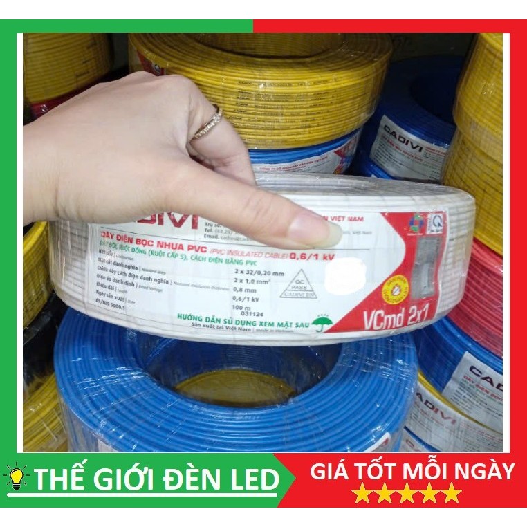 Dây điện đôi VCMD CADIVI 2x16 (2x0.5),2x24 (2x0.75),2x32 (2x1),2x30(2x1 ...