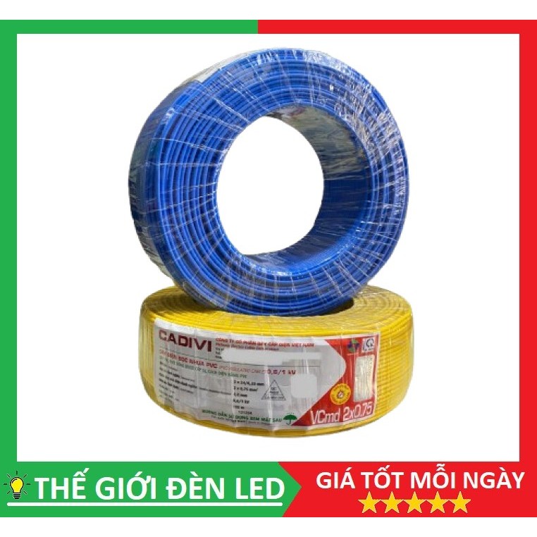 Dây điện đôi 100M CADIVI VCMD 2x16(2x0.5),2x24(2x0.75), 2x32(2x1), 2x30 ...