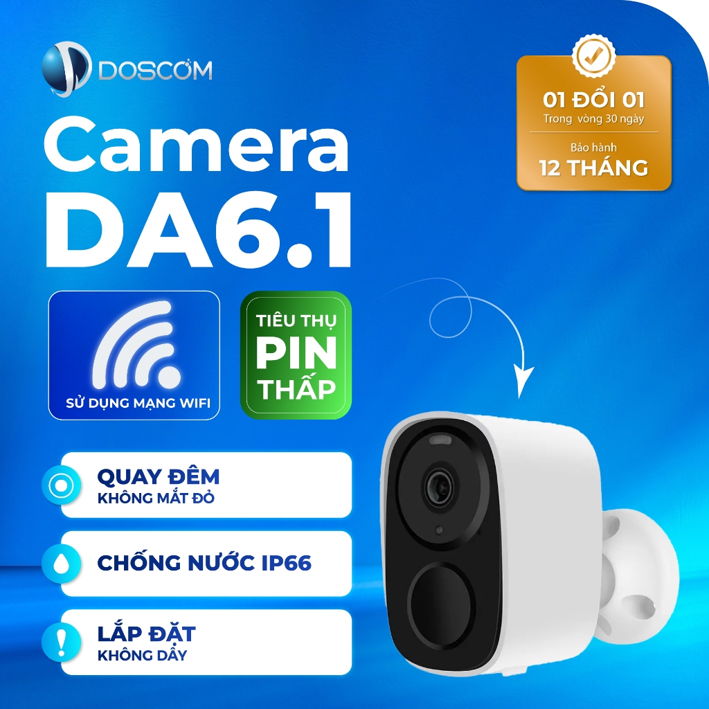 Camera Wifi Mini Doscom DA6.1 Sử Dụng Pin Năng Lượng Mặt Trời, Giám Sát ...