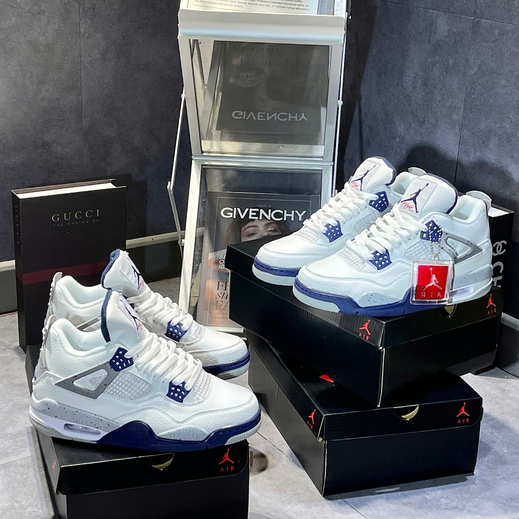 Giày thể thao JD4 Retro ‘Midnight Navy’ DH6927-140, Giày JD4 Trắng vạch ...