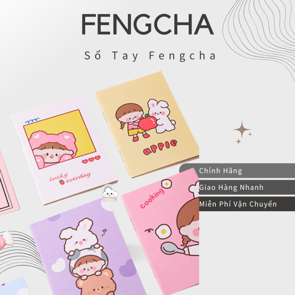 Sổ tay Mini FENG CHA lò xo mini ghi chú bỏ túi nhiều mẫu mã dễ thương ...