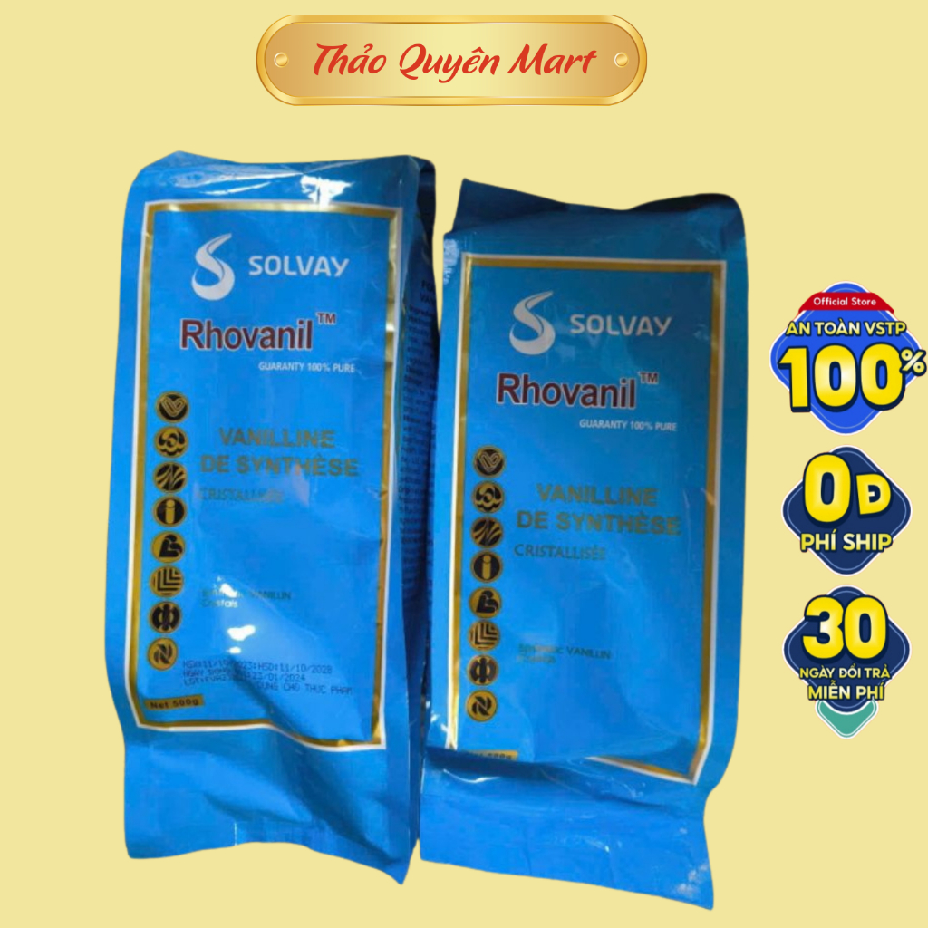 [HÀNG CHUẨN] Bột Vani Rhovanil Solvay Pháp gói 500g - Vanilline de ...