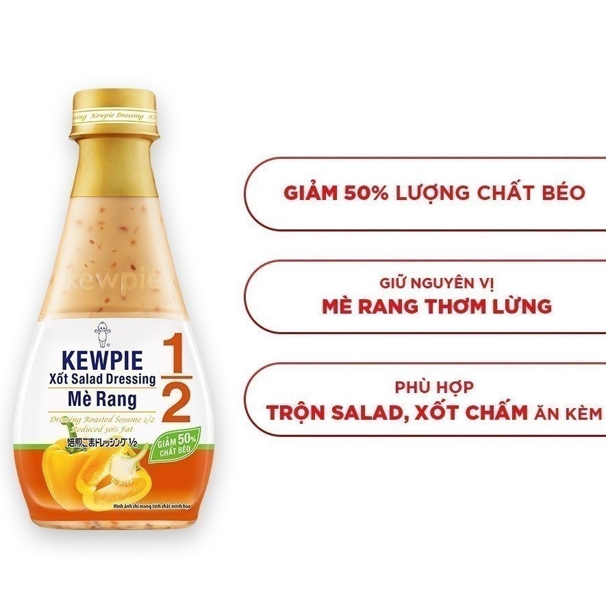 (Chai 210ml) SỐT MÈ RANG ÍT BÉO KEWPIE Reduced Fat Salad Dressing ...